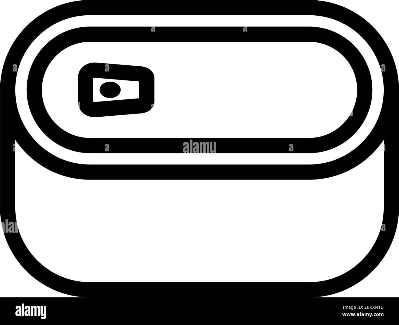 oval tin can top view icon vector outline illustration Stock Vector ...