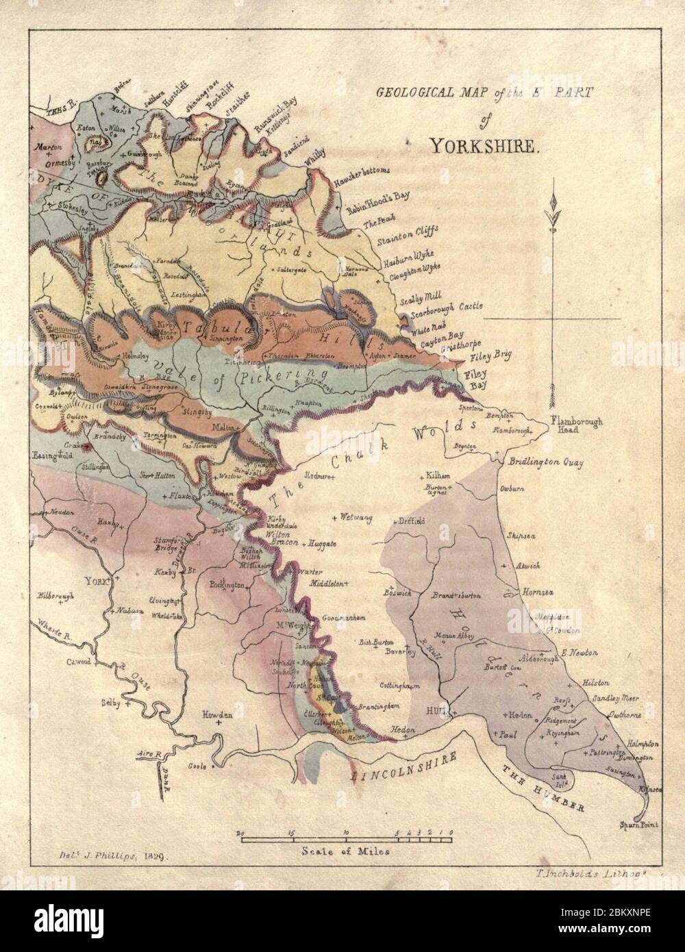 Illustrations of the geology of Yorkshire Stock Photo - Alamy