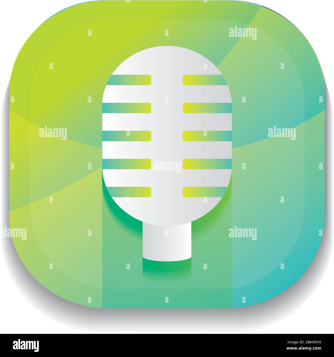 mobile app buttons concept, microphone icon over white background ...