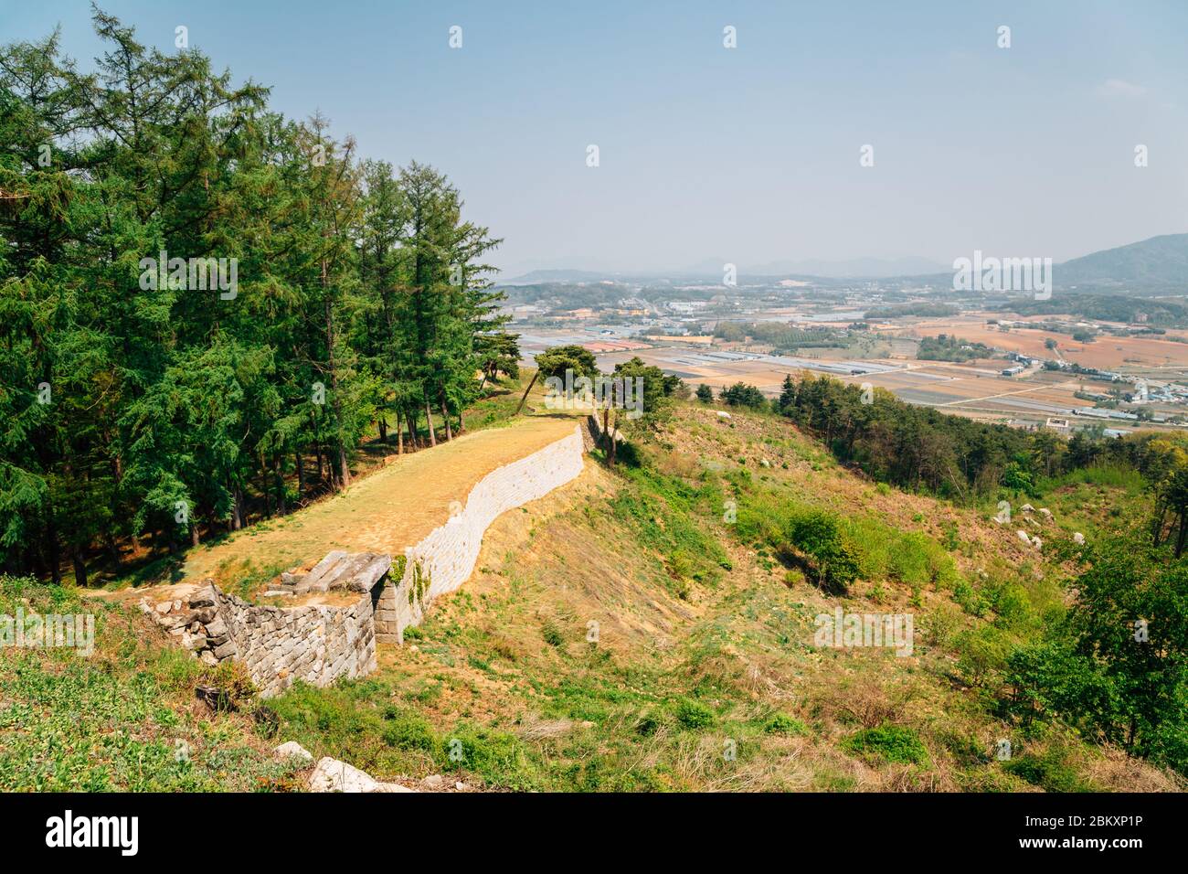 Jukjusanseong mountain fortress and Anseong city panorama view in ...