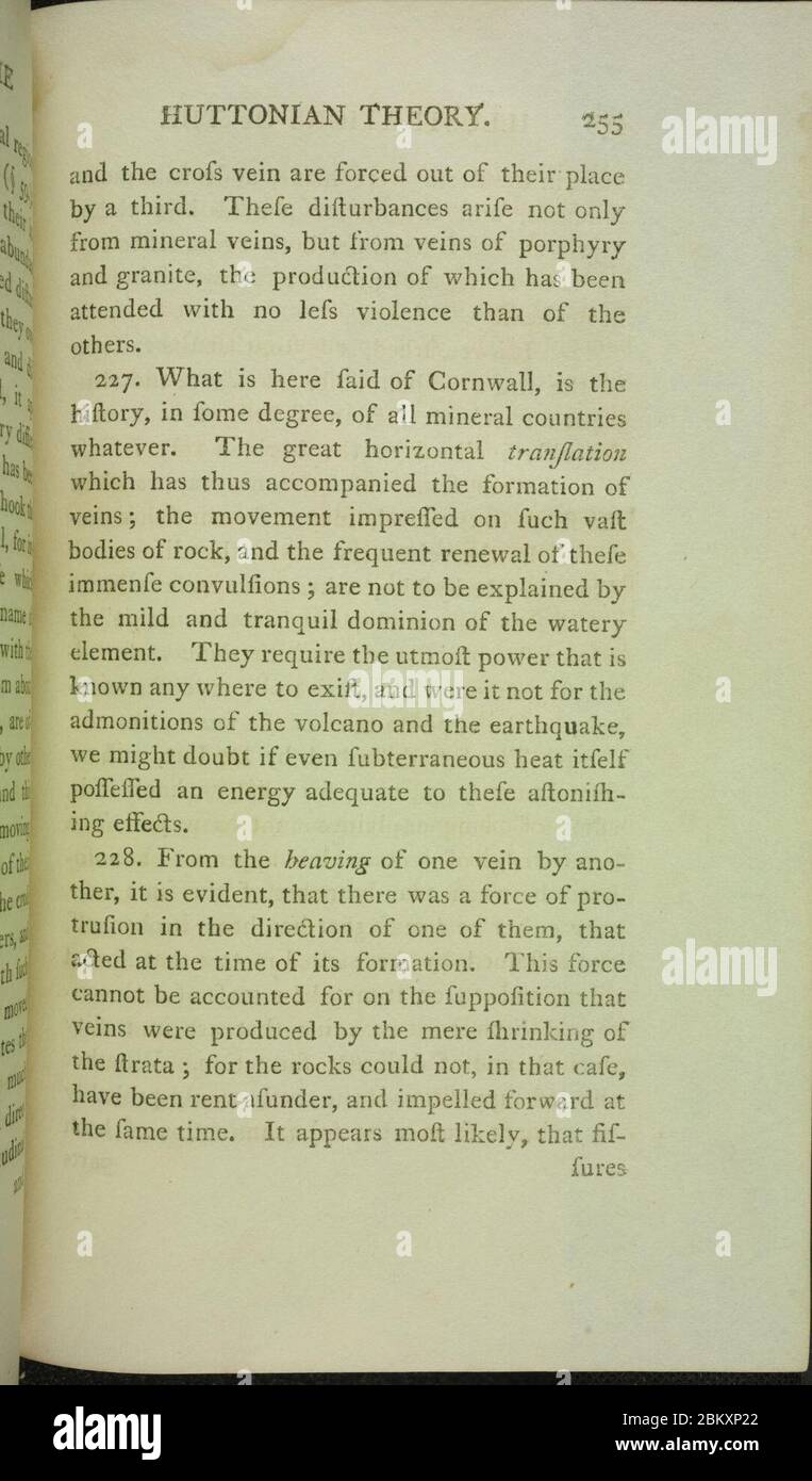 Illustrations of the Huttonian theory of the earth (Page 255 Stock ...