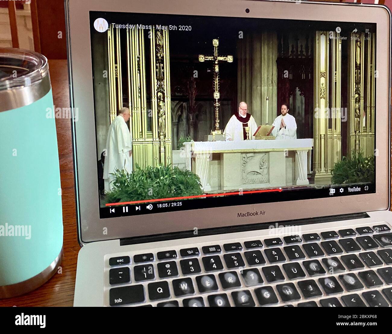 Virtual church and worship - watching mass online with livestream St ...