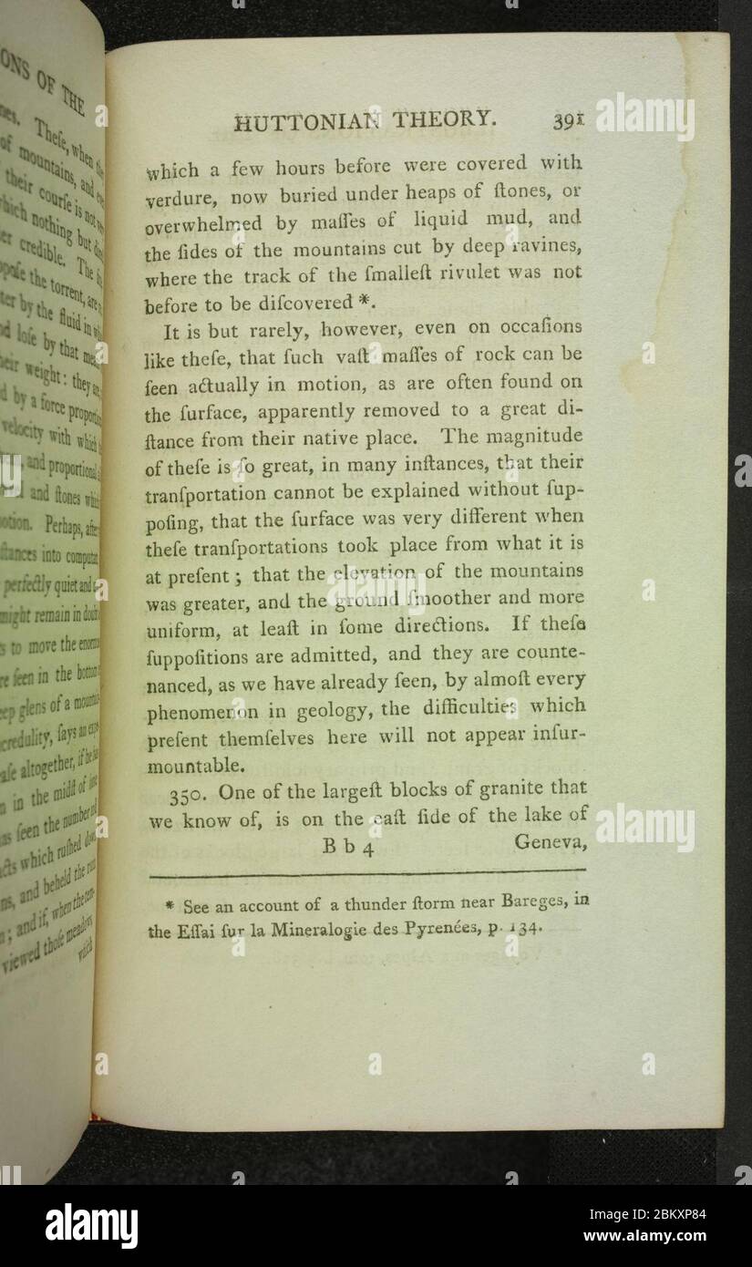 Illustrations of the Huttonian theory of the earth (Page 391 Stock ...