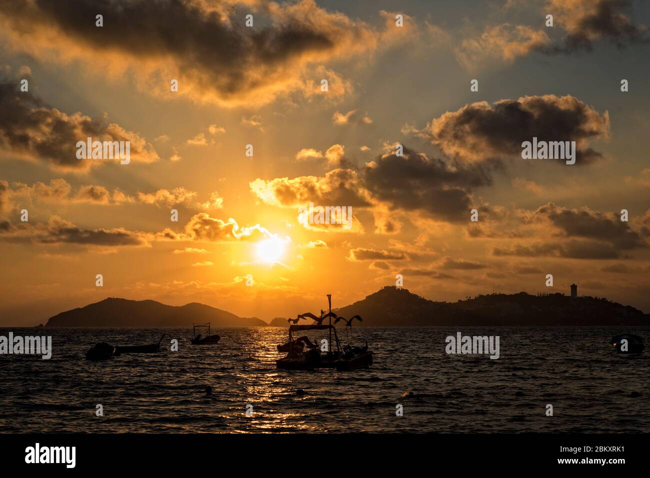 Sunset at Acapulco Bay, Mexico Stock Photo - Alamy