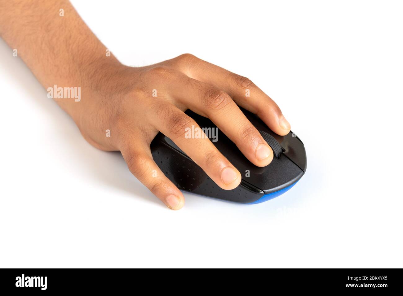 Hand holding computer mouse wireless isolated on white background Stock ...