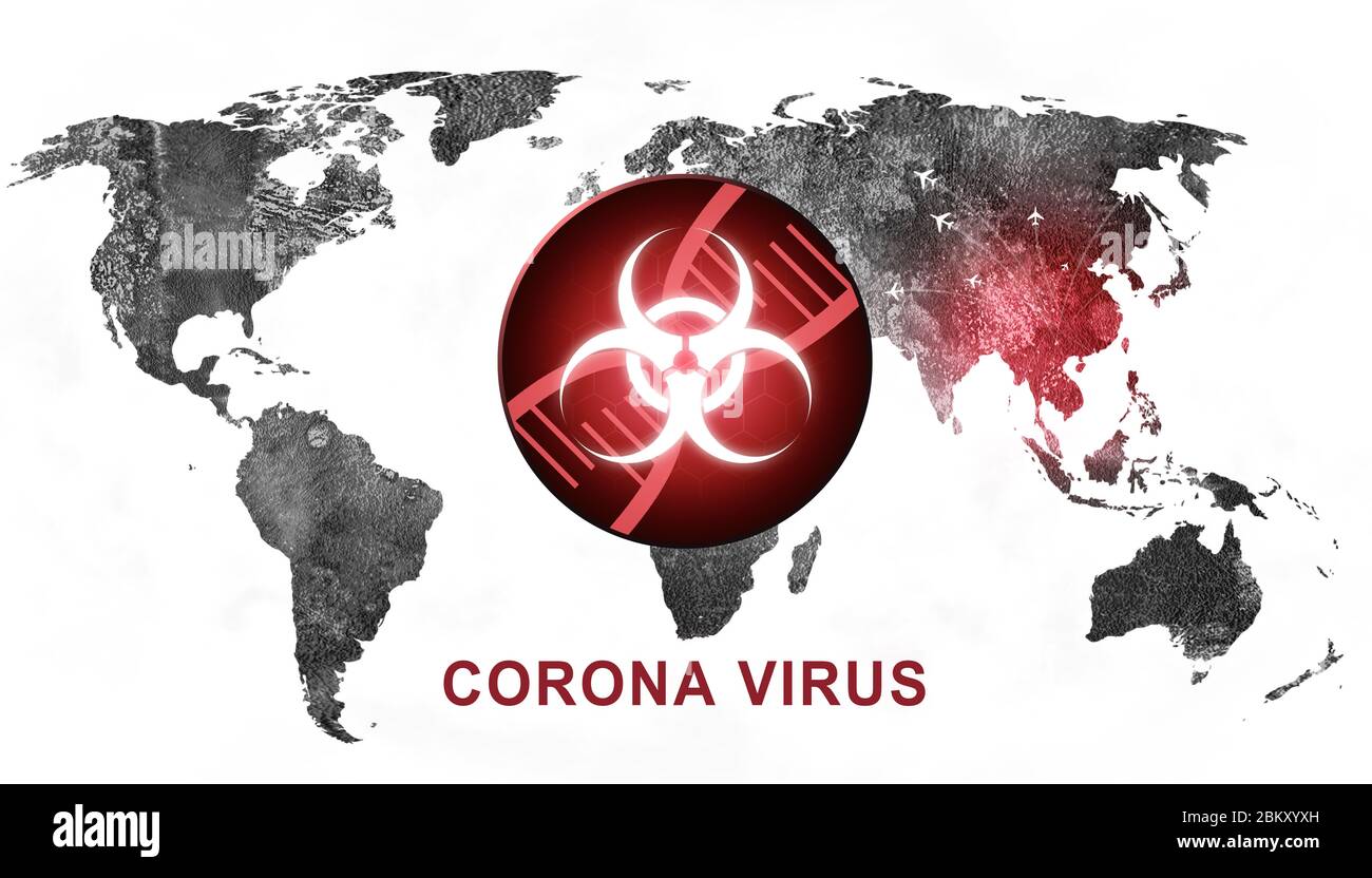 Biohazard symbol sign of biological threat. 3D medical illustration ...