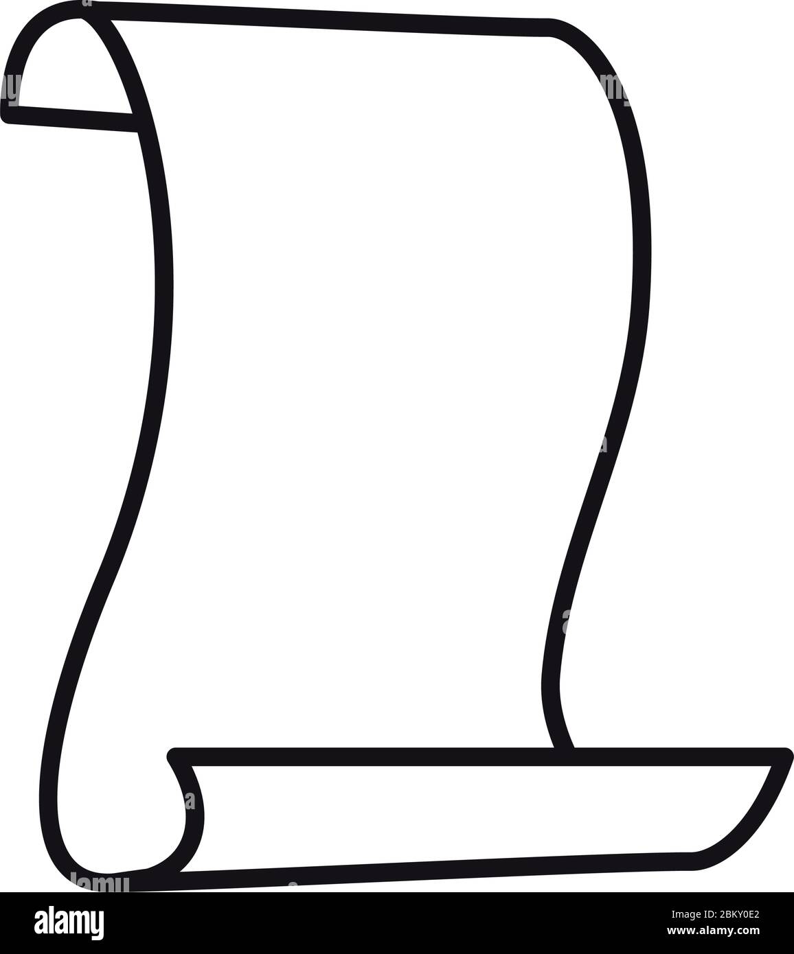 blank parchment icon over white background, line style, vector ...