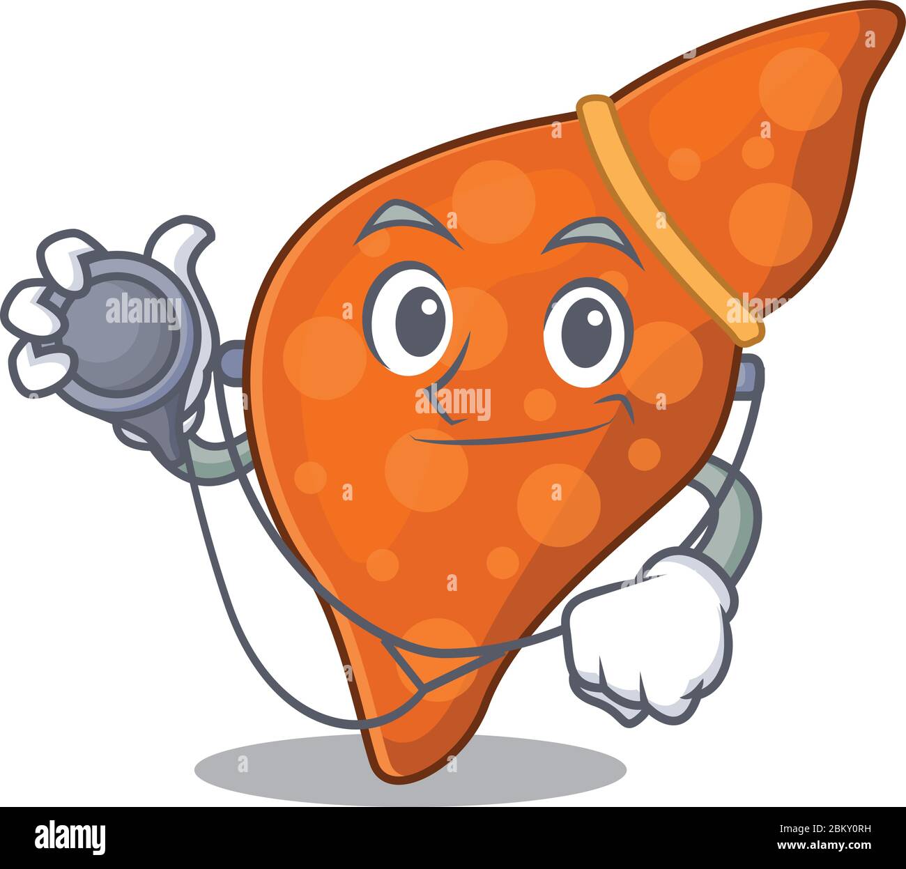 Human hepatic liver in doctor cartoon character with tools Stock Vector ...