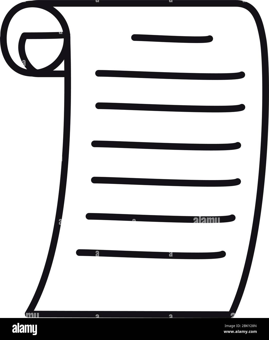 parchment icon over white background, line style, vector illustration ...