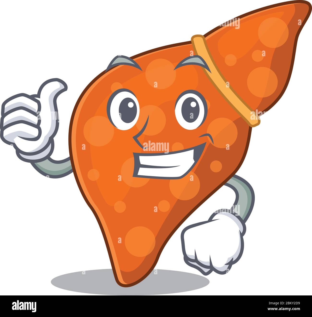 Human hepatic liver cartoon character design making OK gesture Stock ...