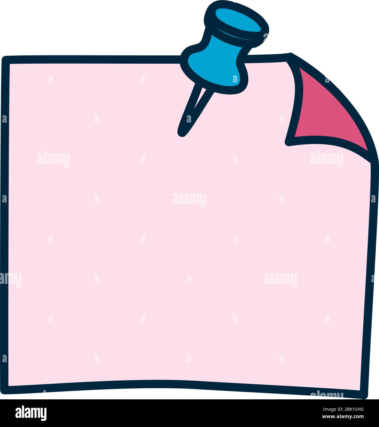 pin with note icon over white background, line and fill style, vector ...