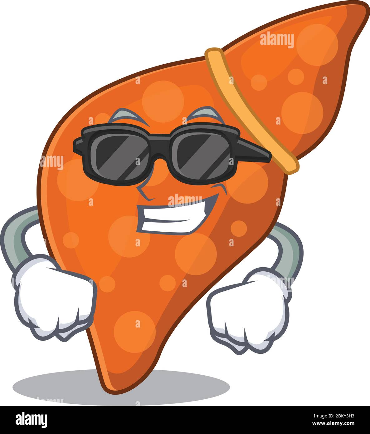 Cool human hepatic liver cartoon character wearing expensive black ...