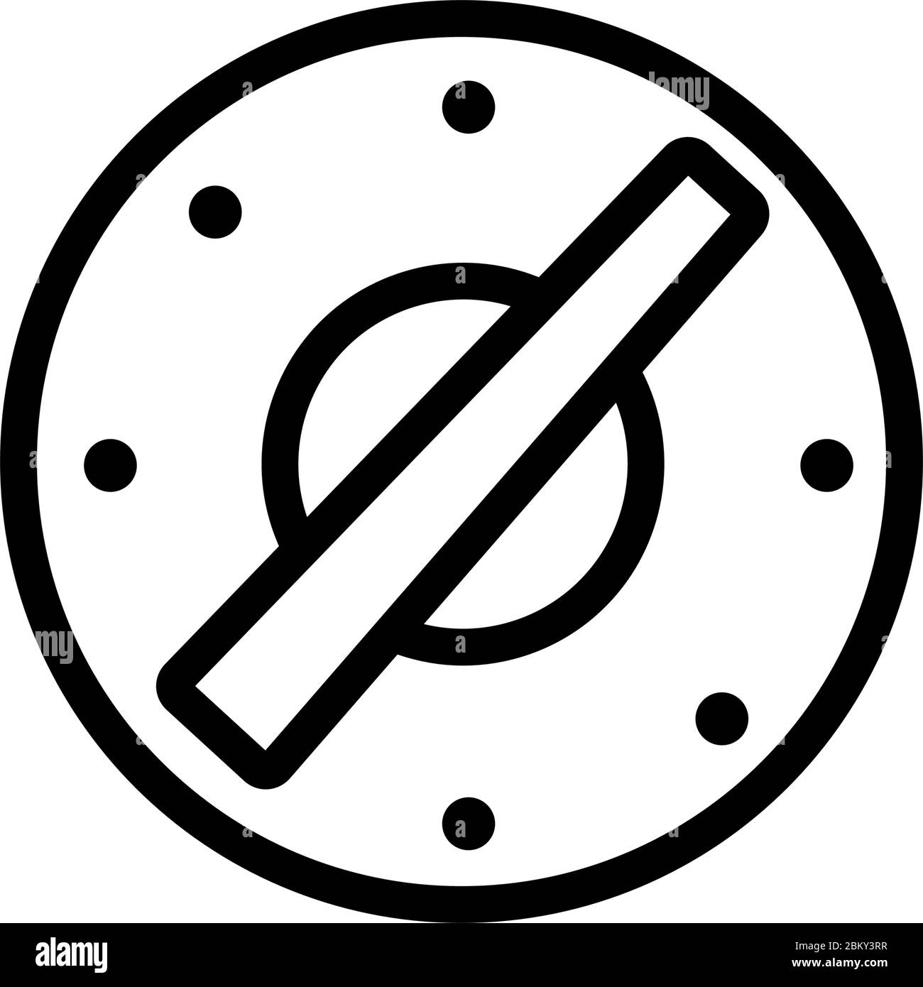 circular dial for selection of kitchen functions icon vector outline ...