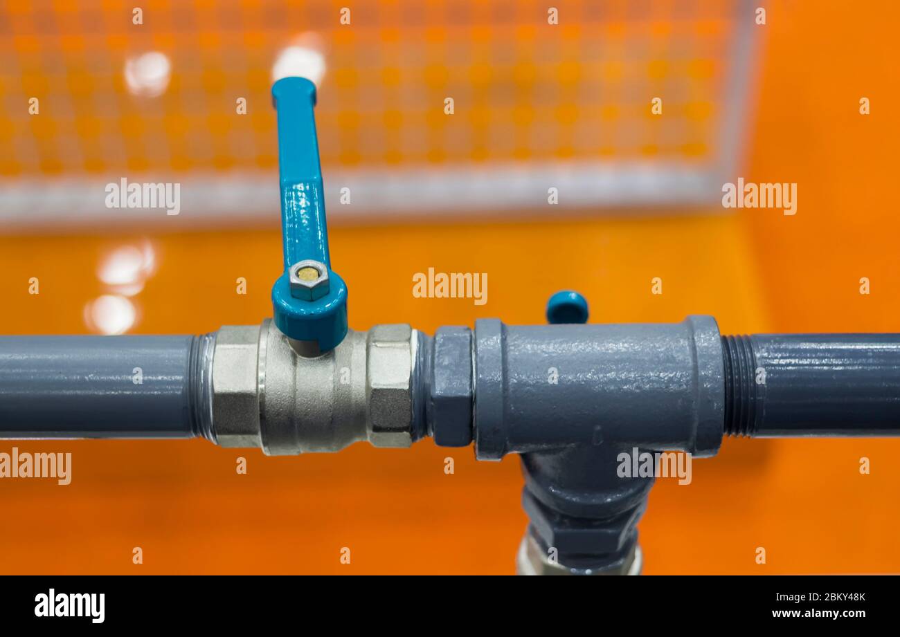 industrial pipe valve in close position for water or pressure air ...