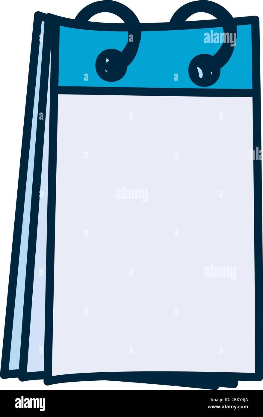 blank notepad icon over white background, line and fill style, vector ...