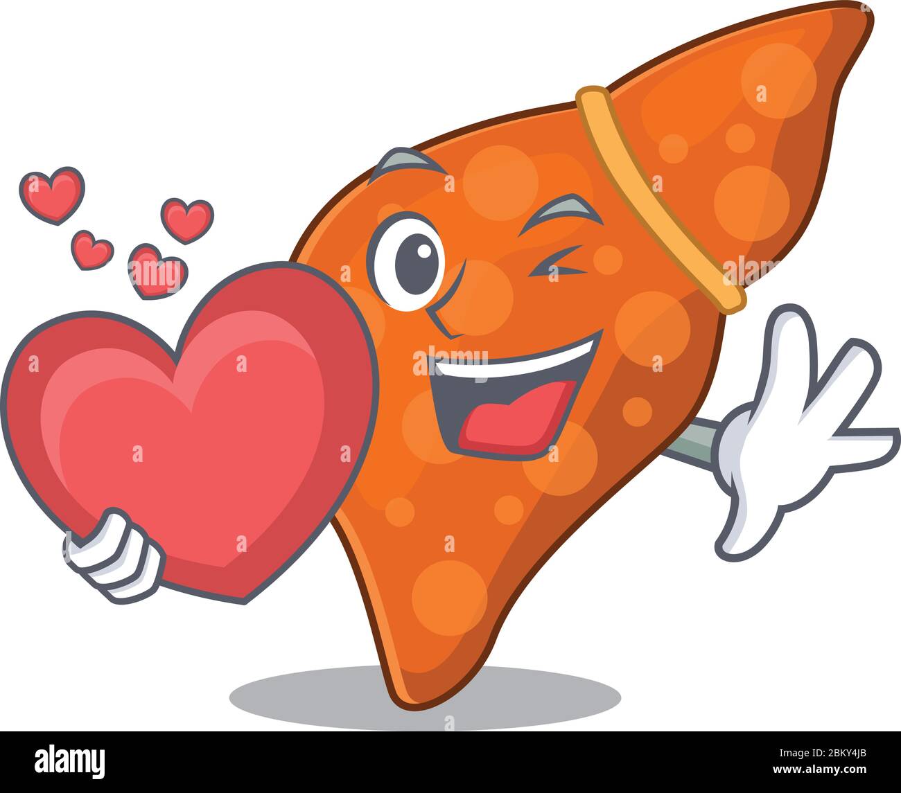 A sweet human hepatic liver cartoon character style with a heart Stock ...