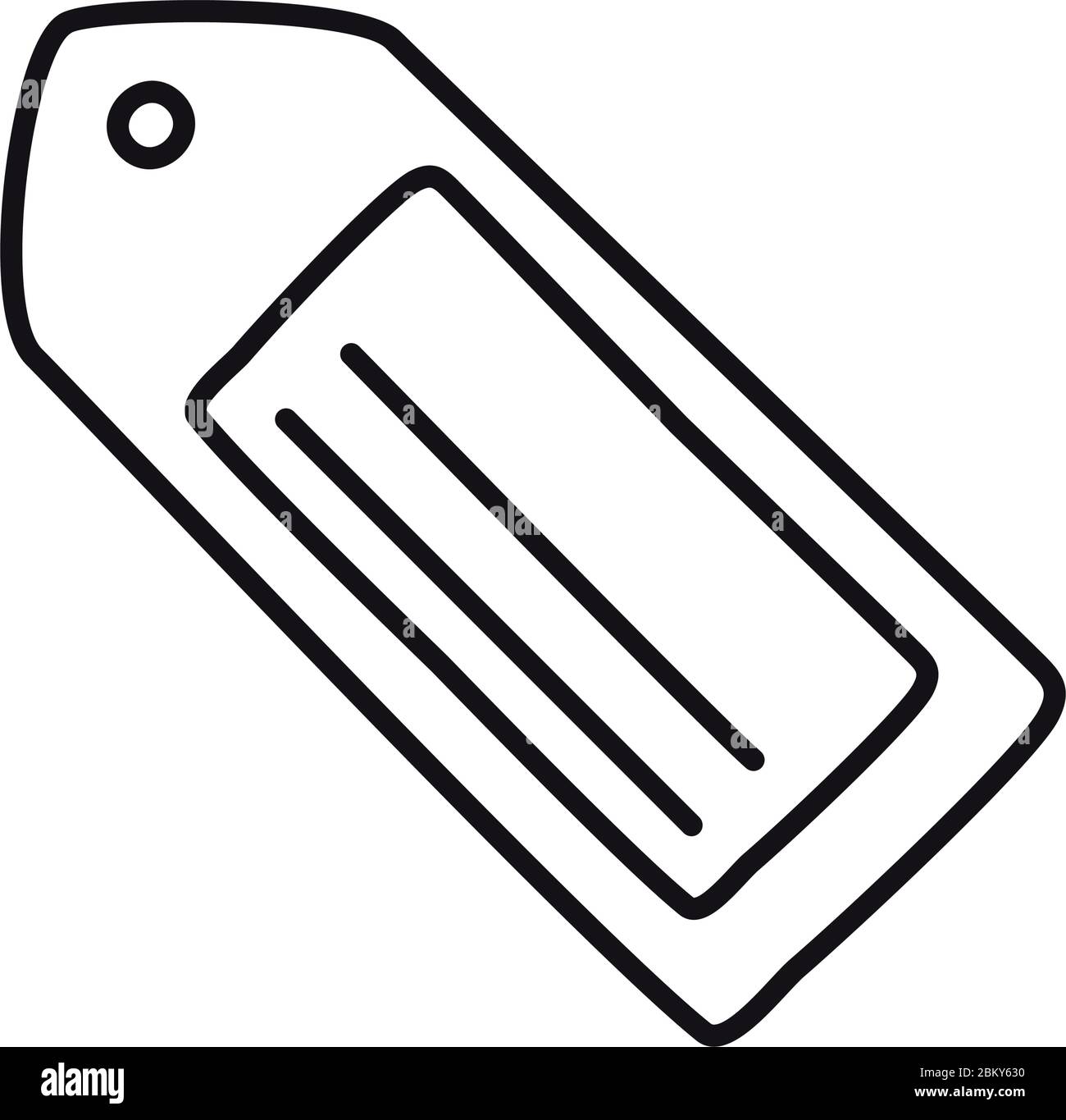 blank key tag icon over white background, line style, vector ...