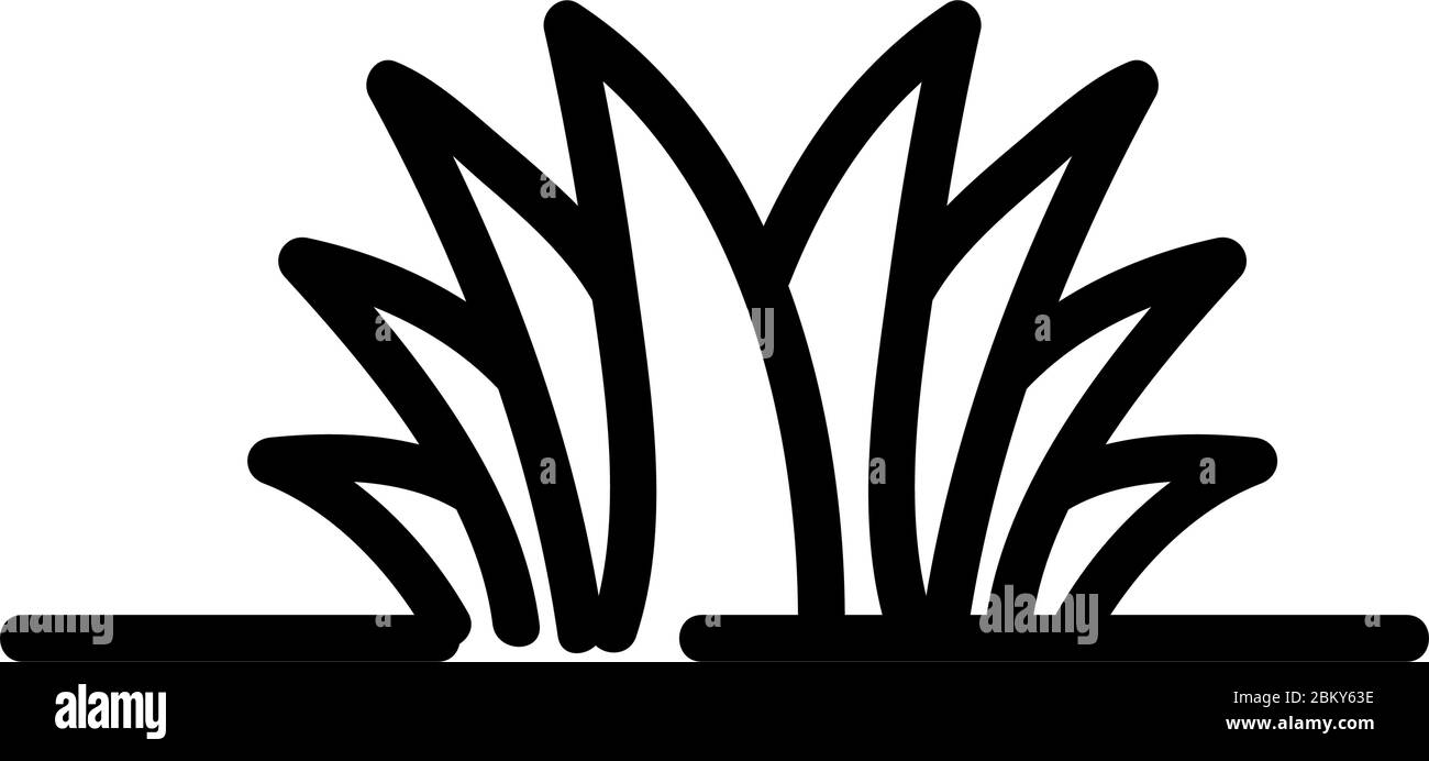 small lush bush of grass icon vector outline illustration Stock Vector ...
