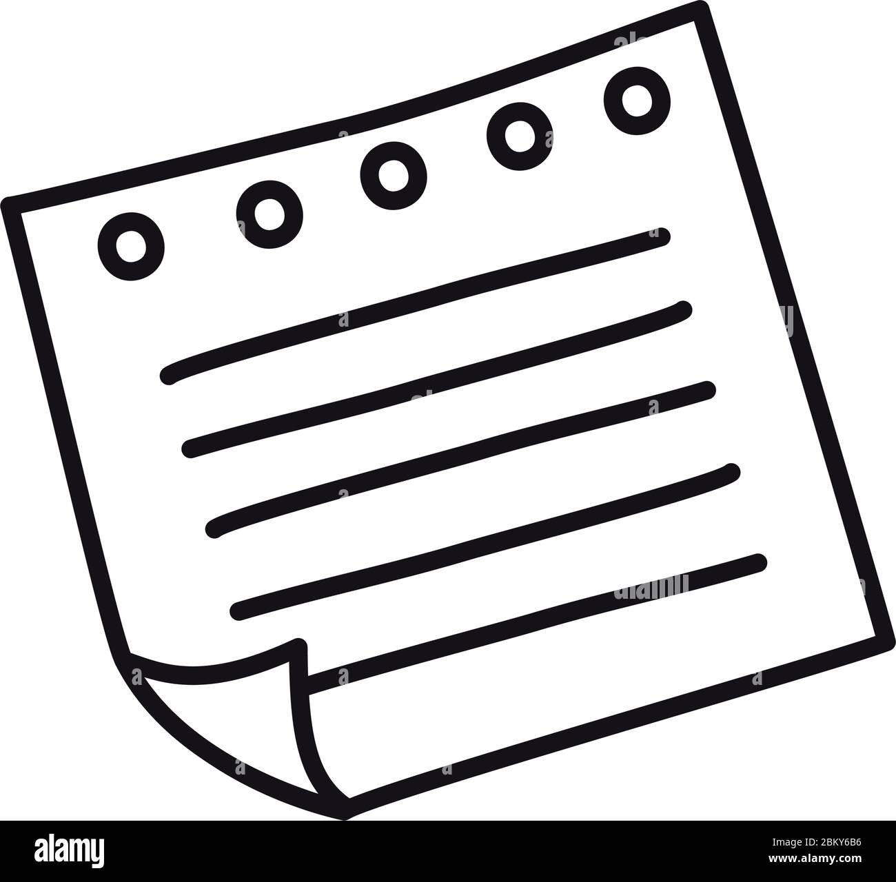 notebook page icon over white background, line style, vector ...