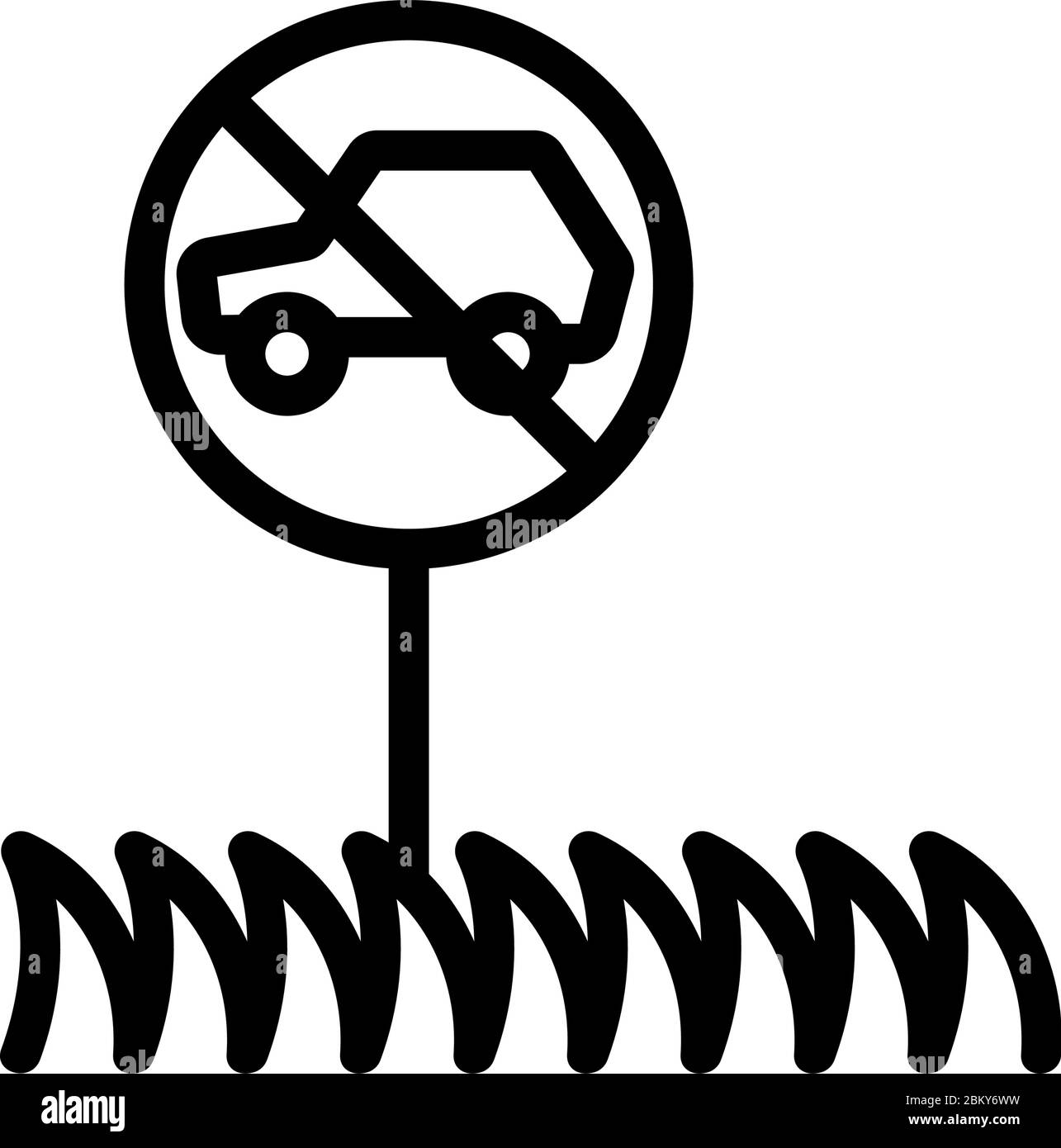 road ban icon vector outline illustration Stock Vector Image & Art - Alamy
