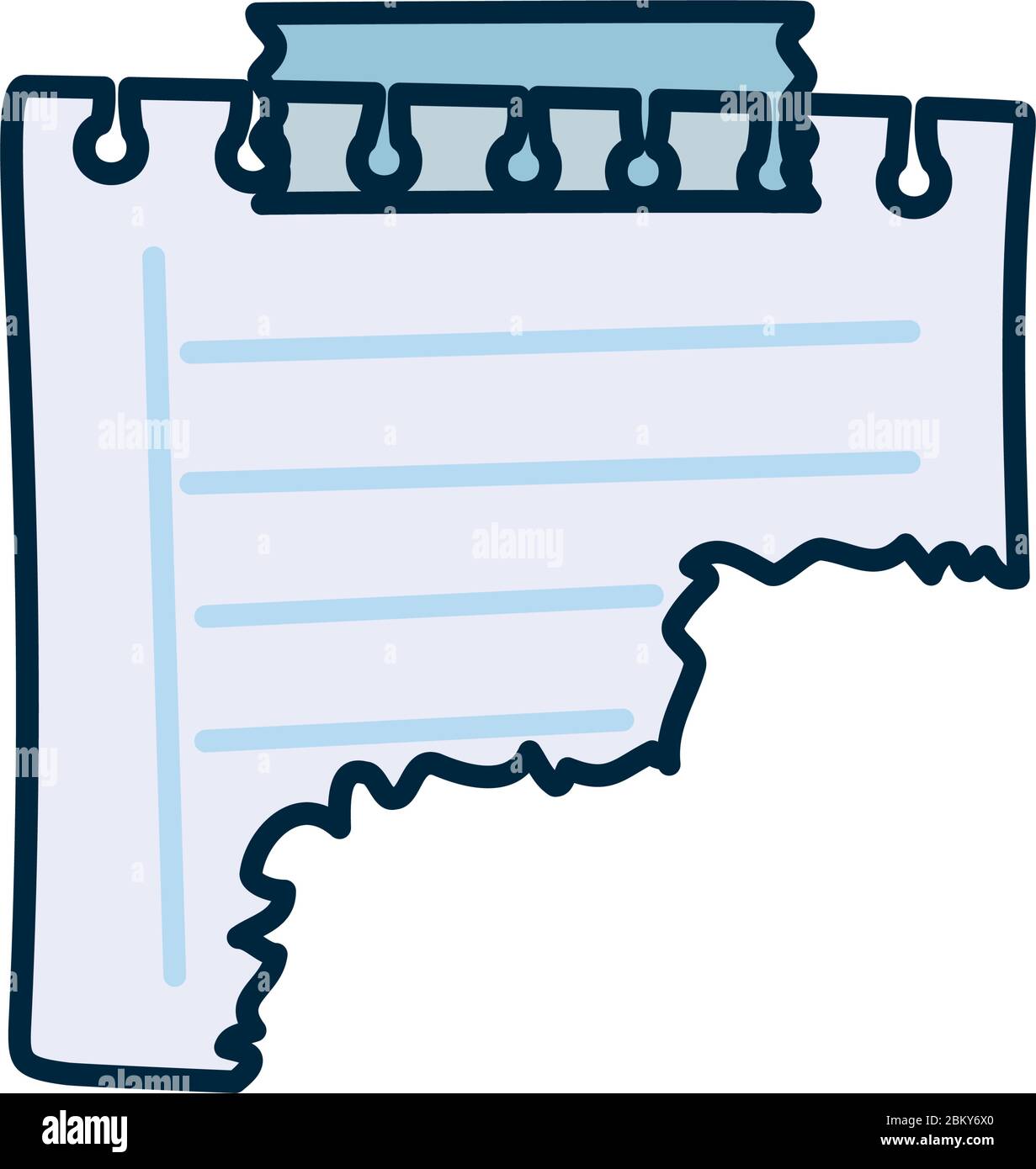 torn paper icon over white background, line and fill style, vector ...