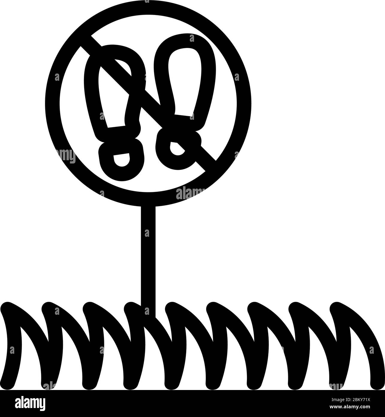 ban on walking icon vector outline illustration Stock Vector Image ...