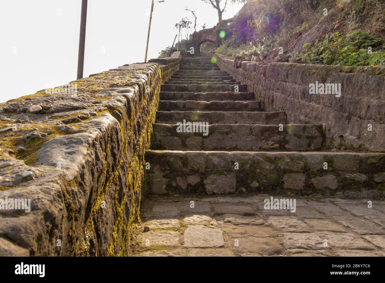 Stairs to the top of the temple Stock Photo - Alamy