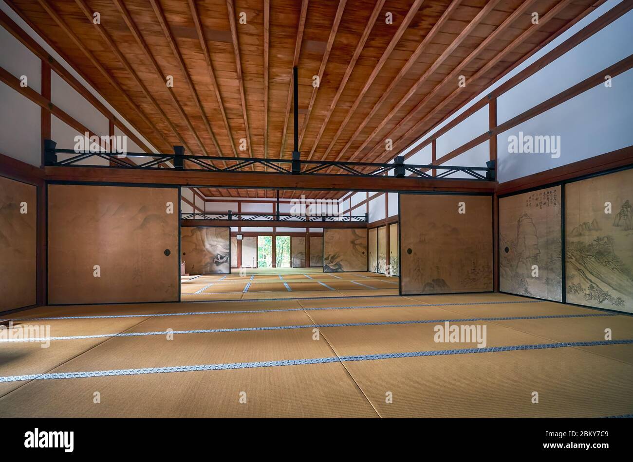 KYOTO, JAPAN - OCTOBER 17, 2019: The interior of the Hojo, the head ...