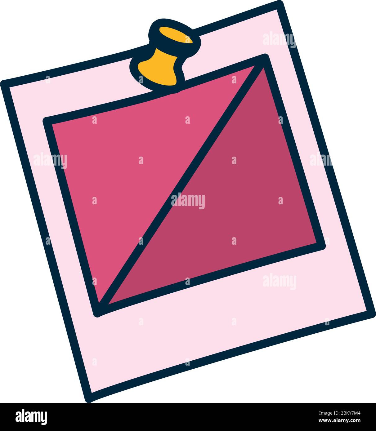 pin with photograph over white background, line and fill style, vector ...