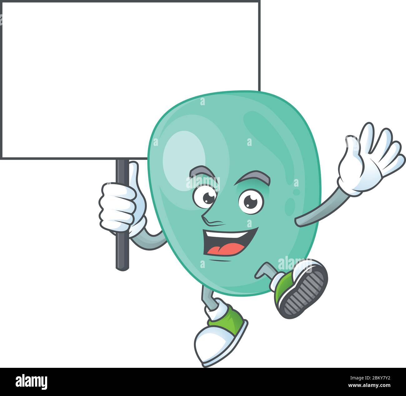 Sweet staphylococcus aureus cartoon character rise up a board Stock ...