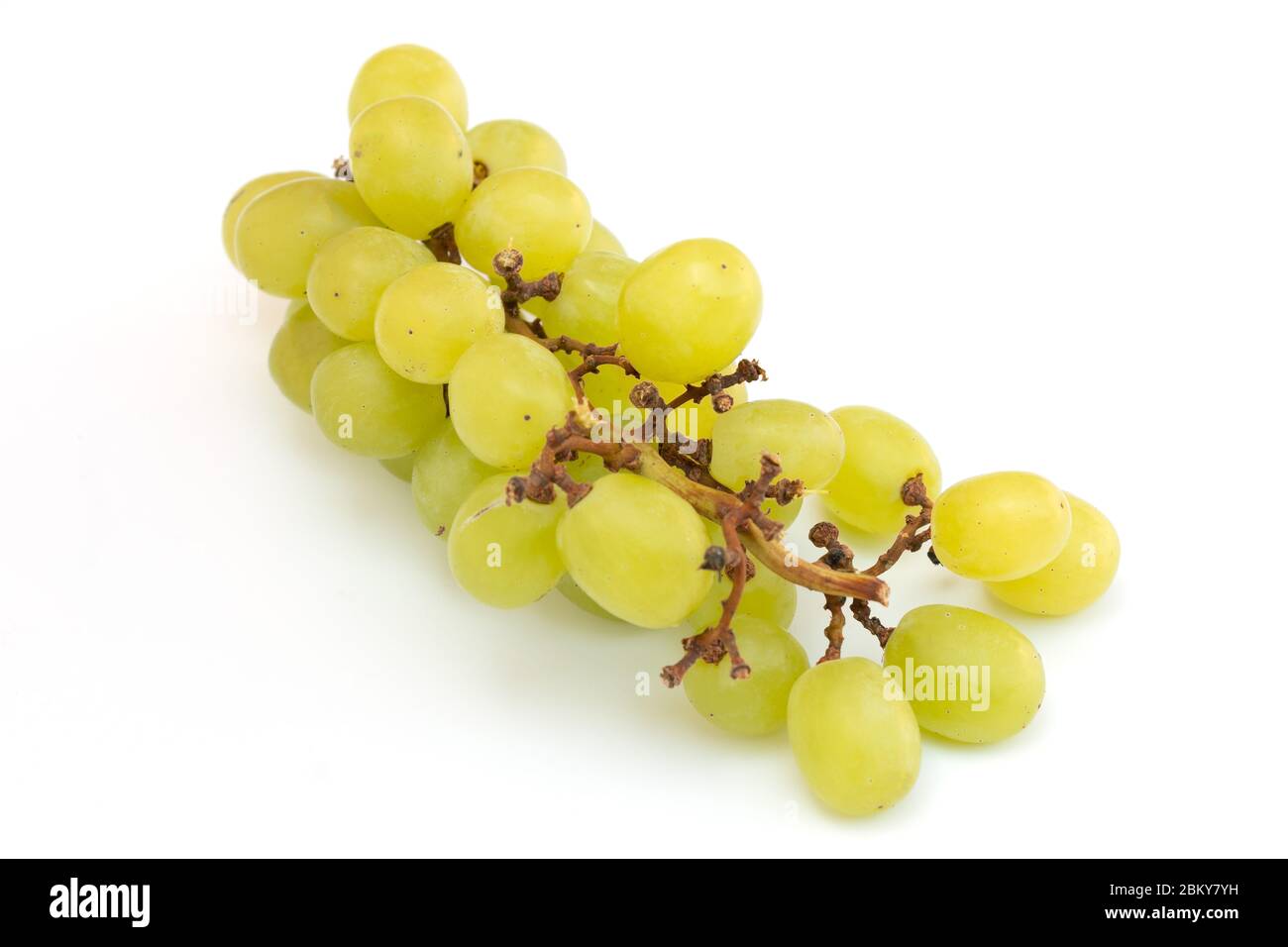Fresh green grapes isolated on white background with clipping path ...