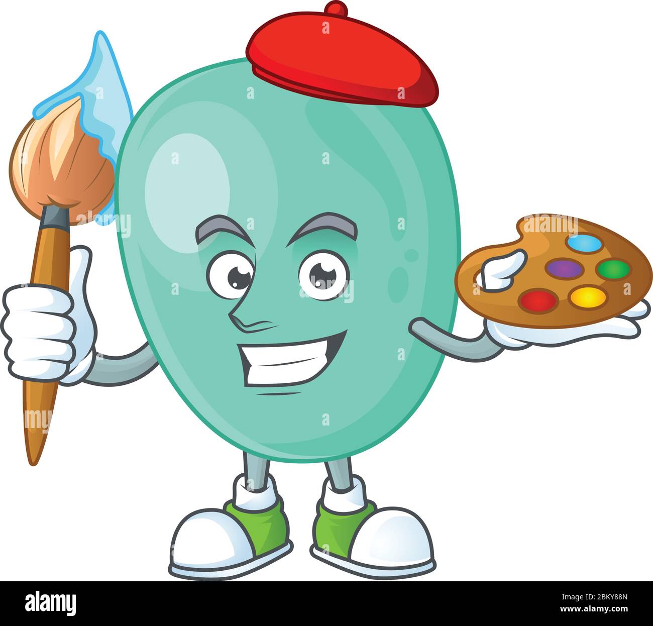 Artistic Artist of staphylococcus aureus cartoon character painting ...
