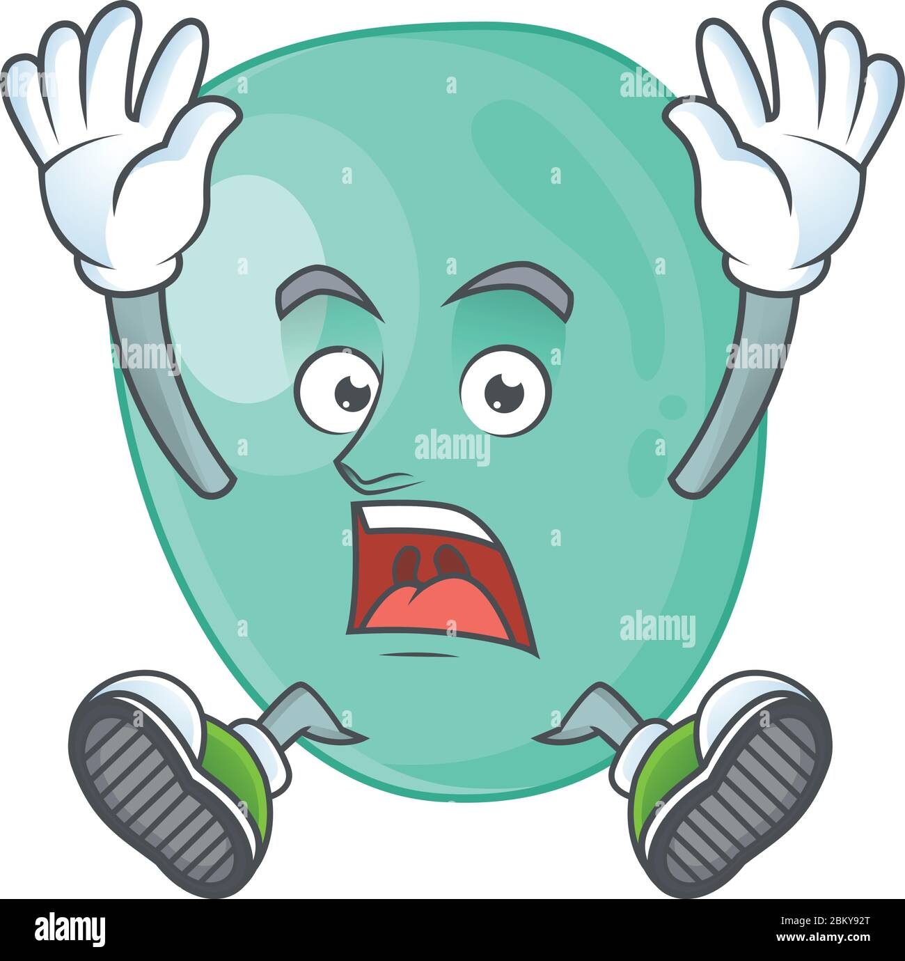 Staphylococcus aureus cartoon character design showing shocking gesture ... Staphylococcus aureus cartoon character design showing shocking gesture ...