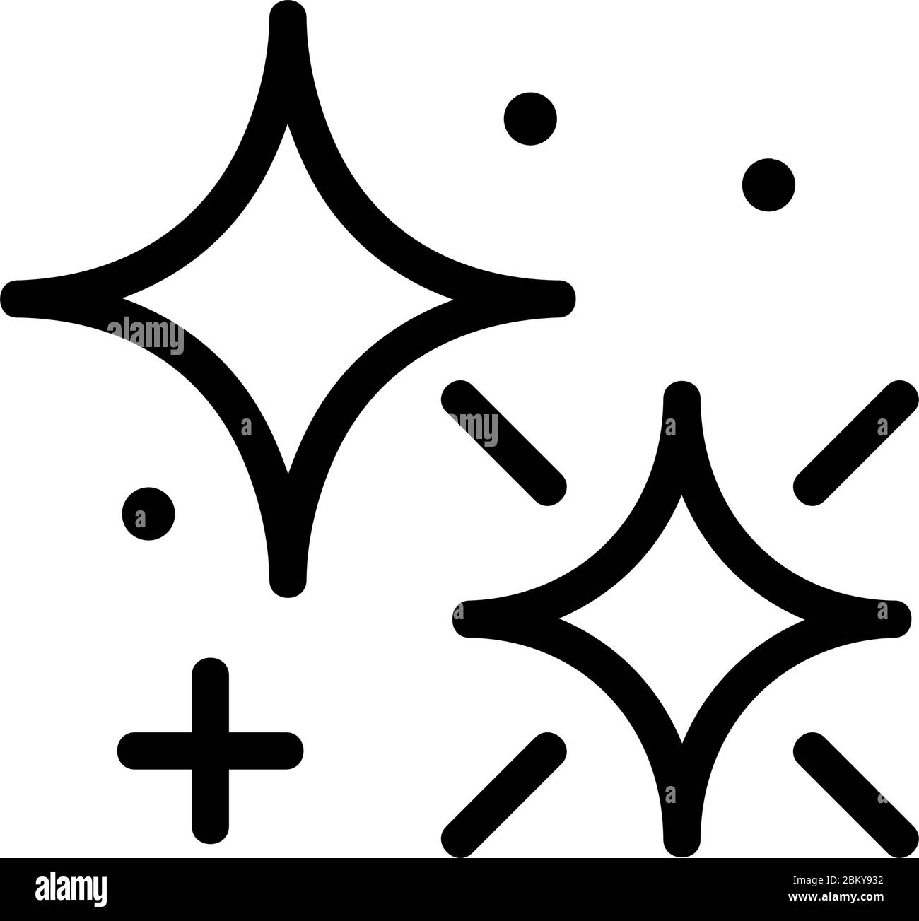 glare of curved four pointed star icon vector outline illustration ... glare of curved four pointed star icon vector outline illustration ...