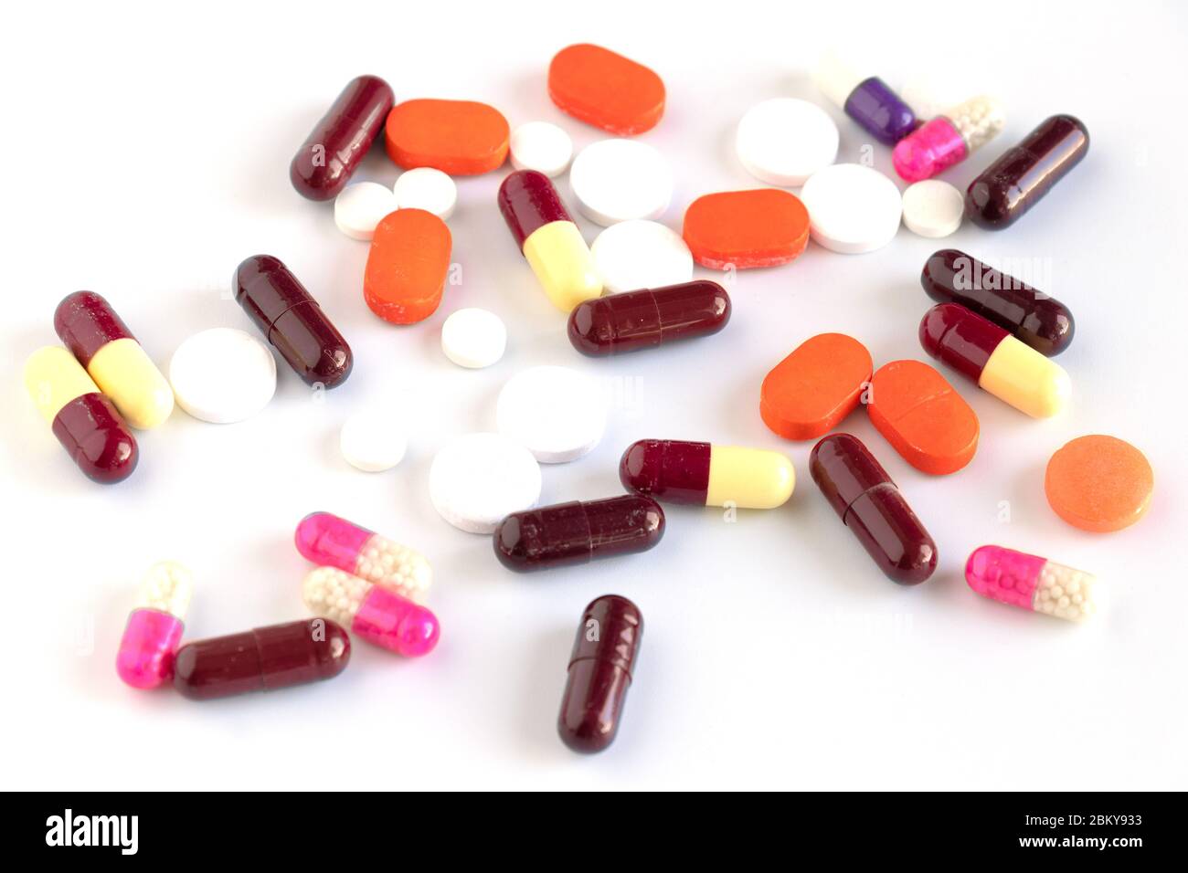 Pills tablets medician isolated on white background Stock Photo - Alamy
