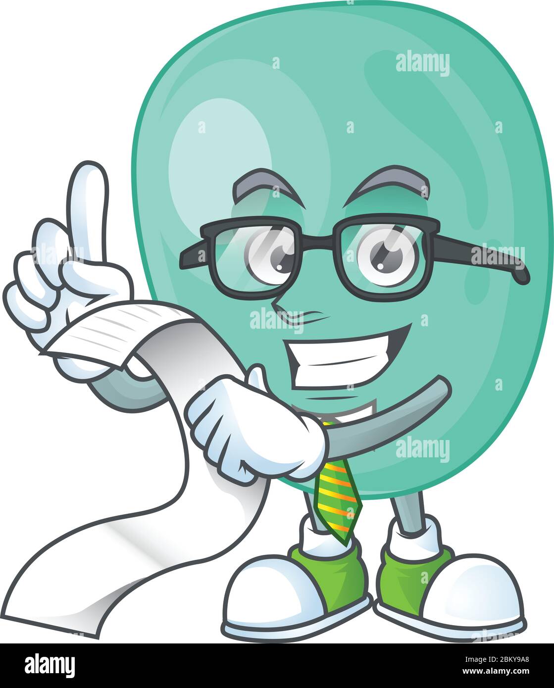 Mascot cartoon concept of staphylococcus aureus with menu list Stock ...