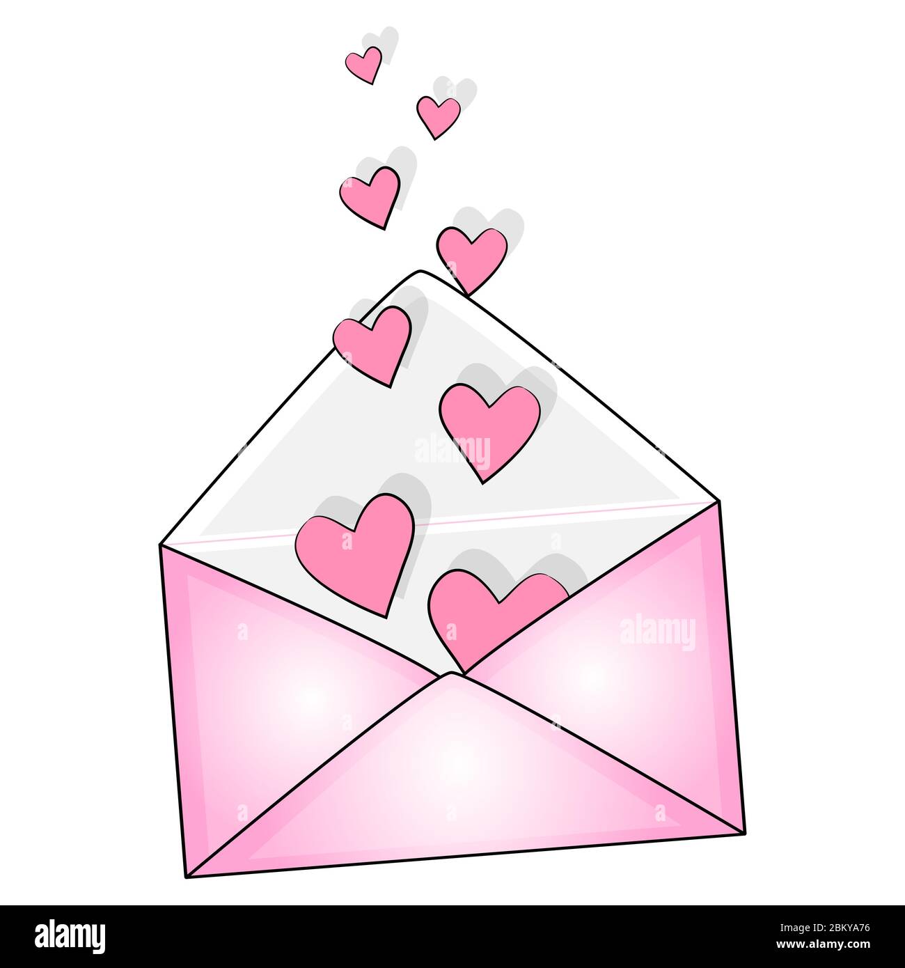 mail envelope with hearts. vector illustration on a white background ...