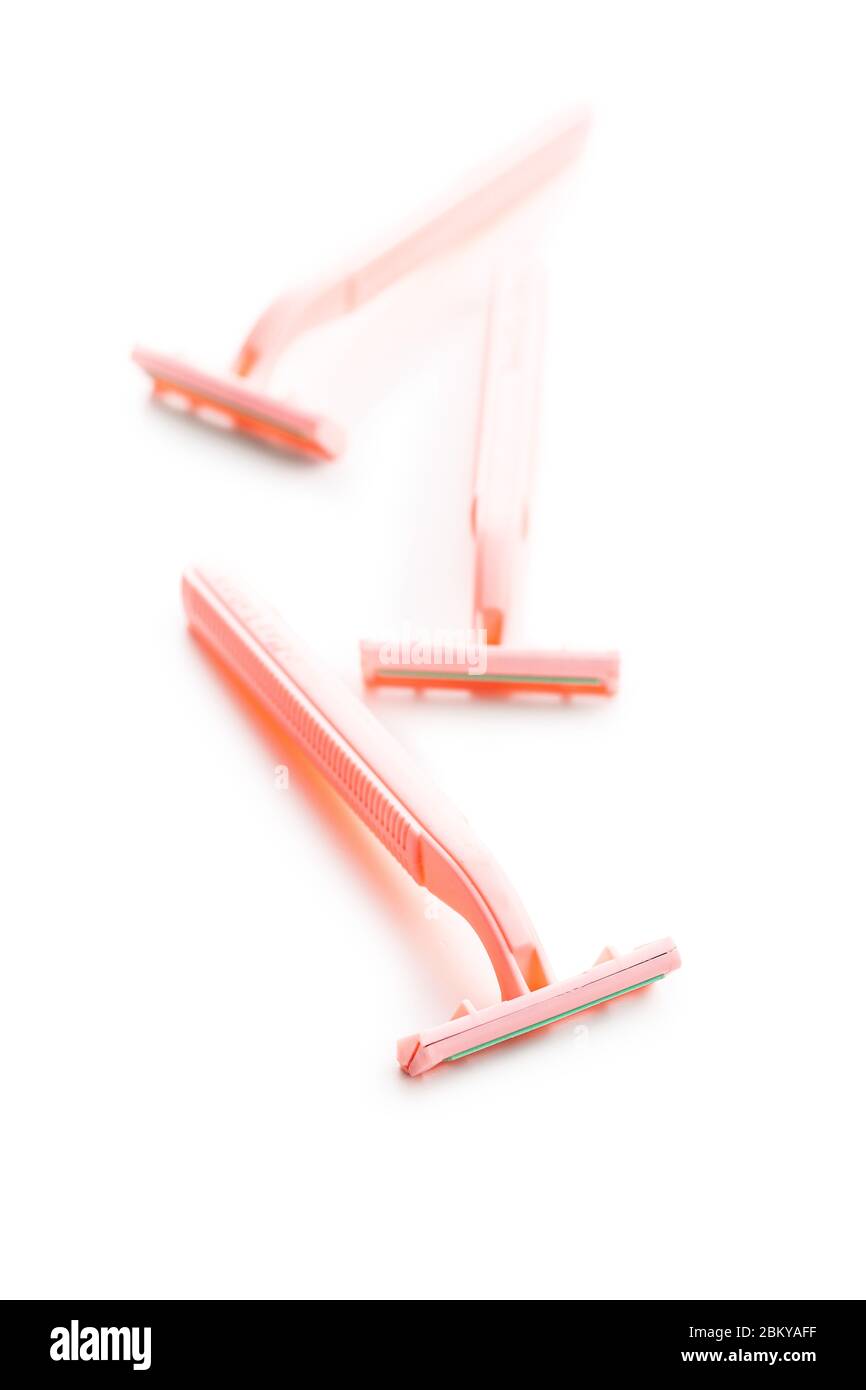 Pink lady shaver. Women razor isolated on white background Stock Photo ...