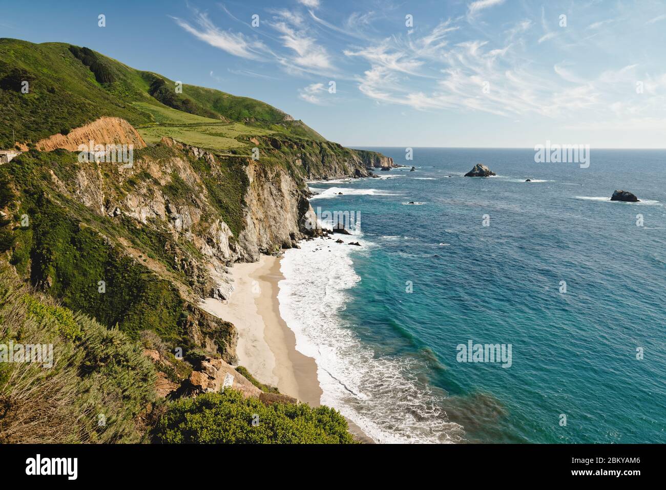 Big Sur, a popular touristic destination, famous for its dramatic ...