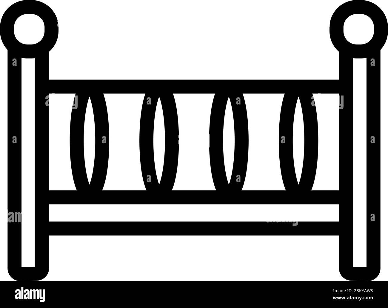 ordinary wooden bed icon vector outline illustration Stock Vector Image ...