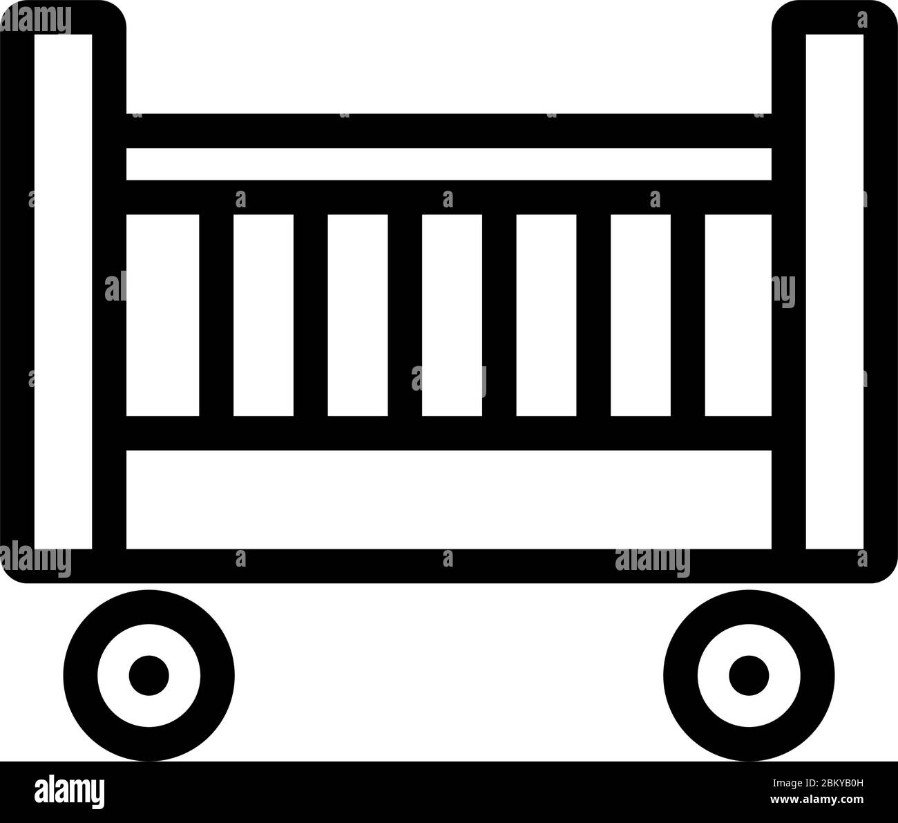 cot on wheels icon vector outline illustration Stock Vector Image & Art ...