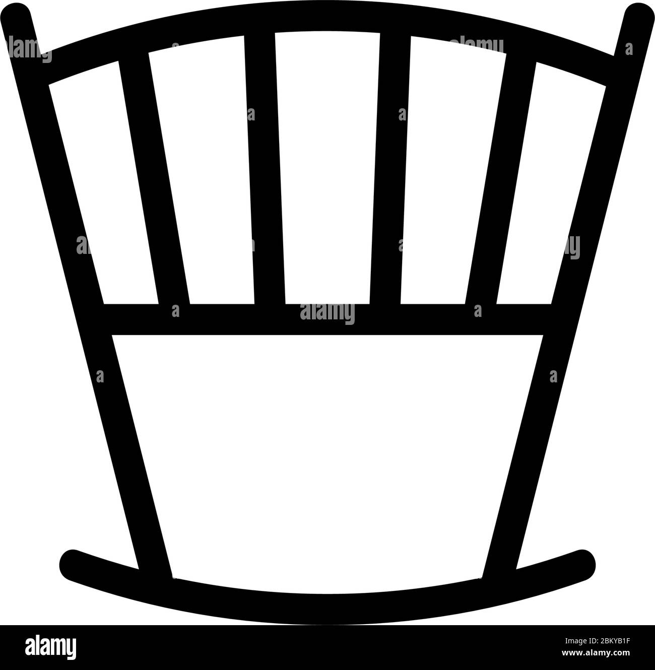 crib rocking chair rear view icon vector outline illustration Stock ...