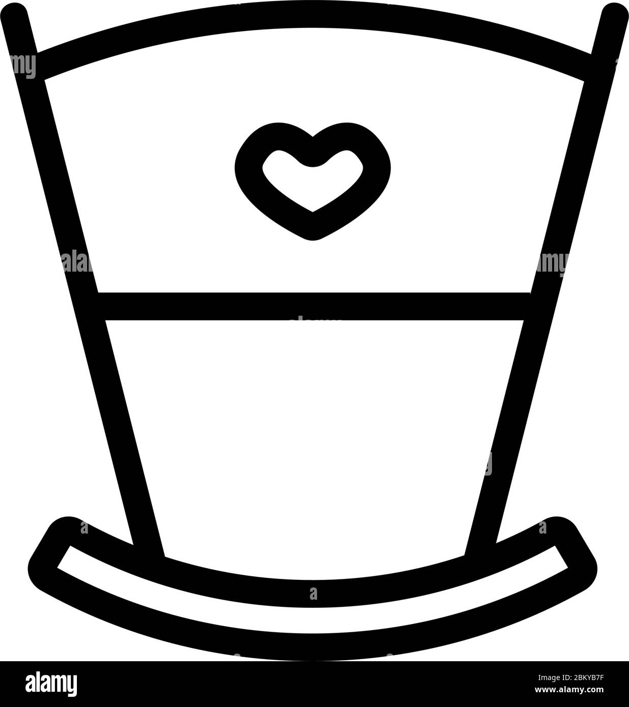 heart shaped rocking chair front view icon vector outline illustration ...