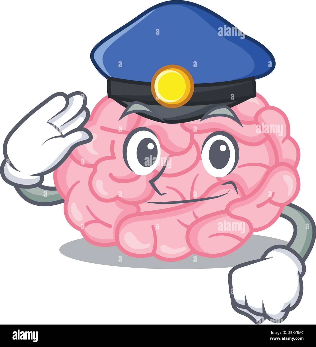 Police officer mascot design of human brain wearing a hat Stock Vector ...