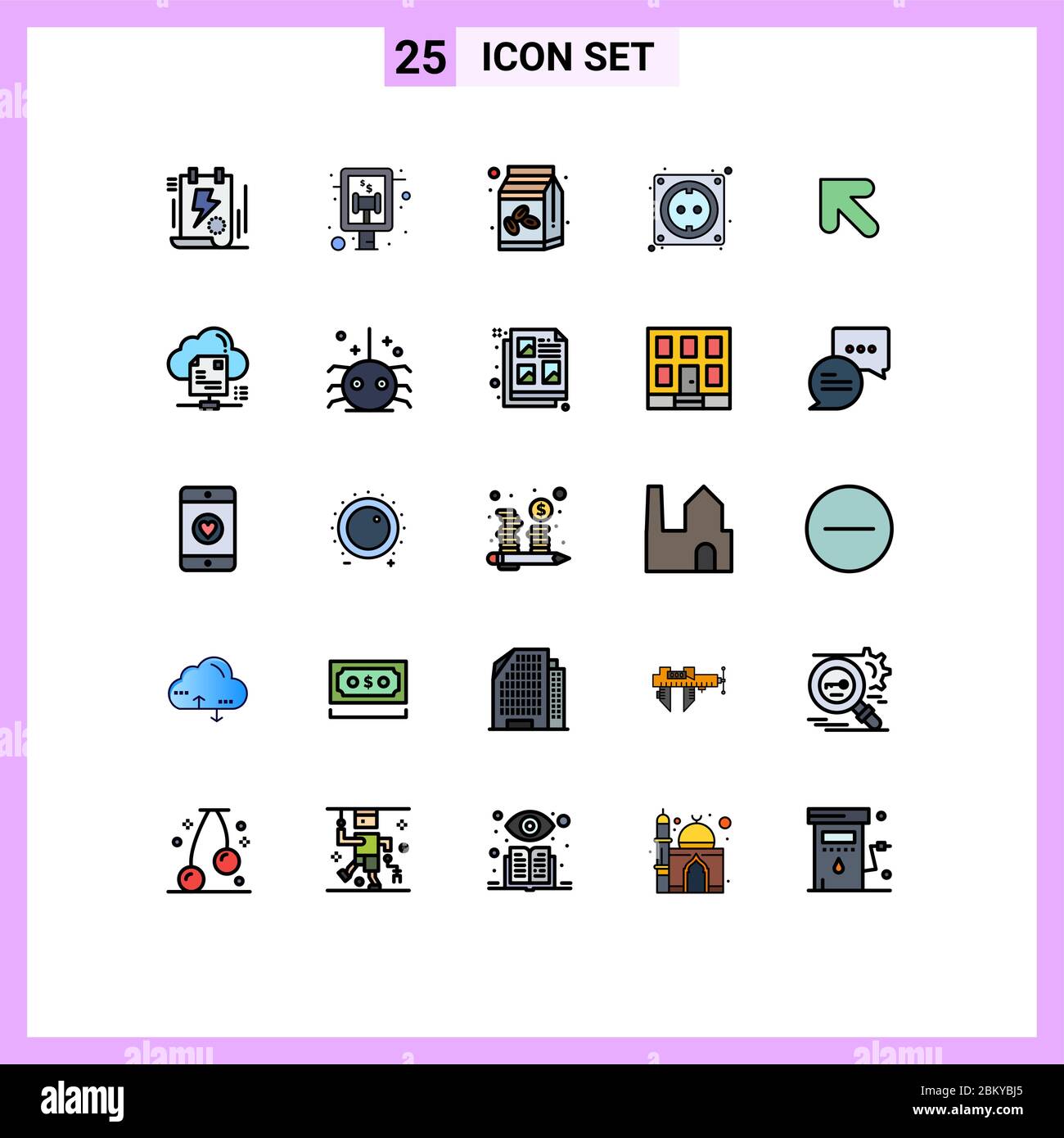 Stock Vector Icon Pack of 25 Line Signs and Symbols for up, stock ...