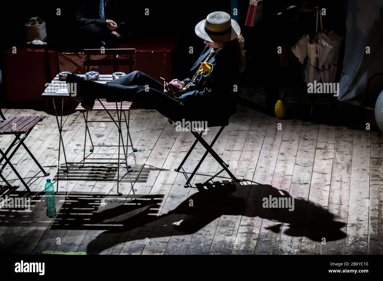Actors perfomance in theatre Stock Photo - Alamy