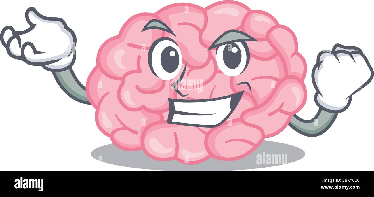 A dazzling human brain mascot design concept with happy face Stock ...