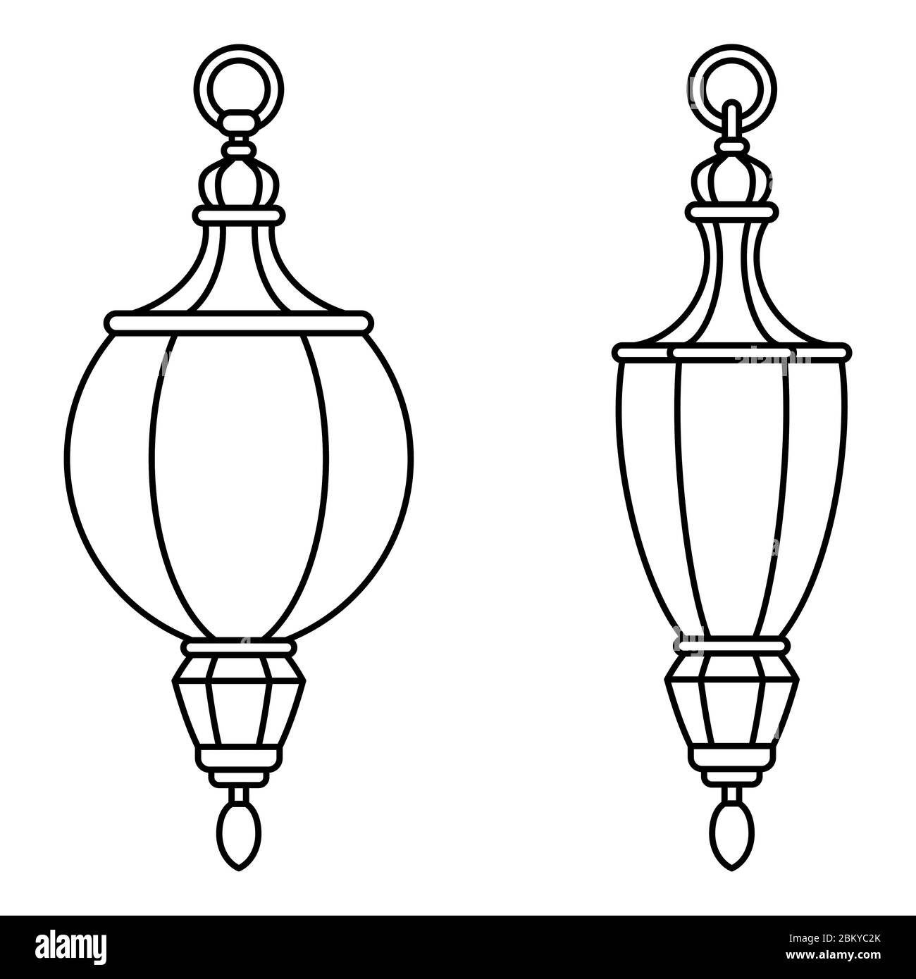 Arabian Lamp Outline Icon. Flat vector illustration Stock Vector Image ...