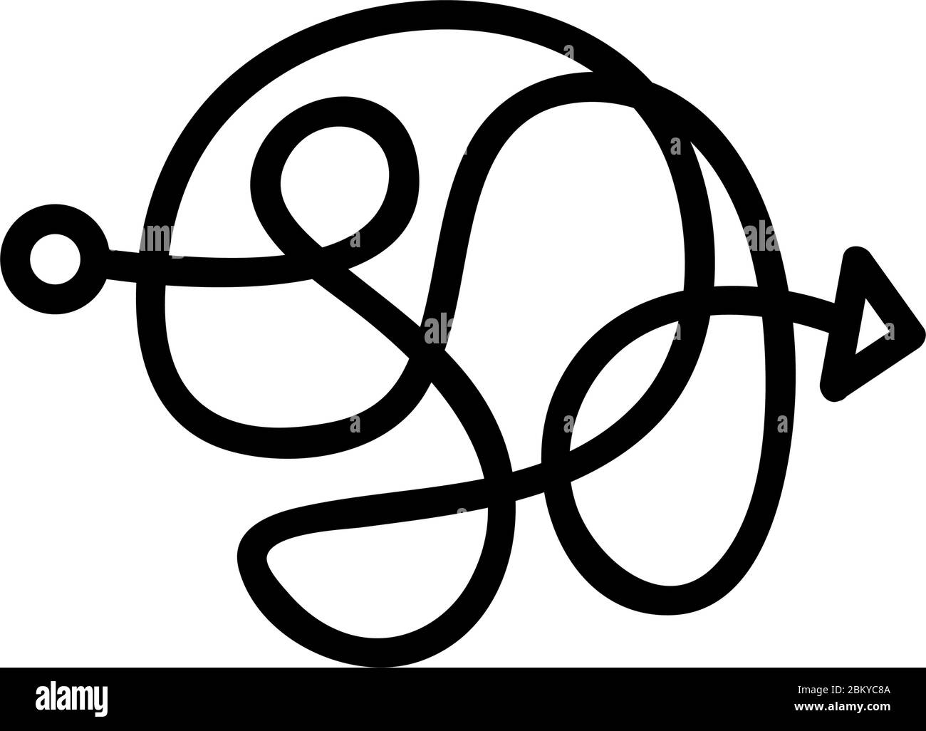 difficult route icon vector outline illustration Stock Vector Image ...