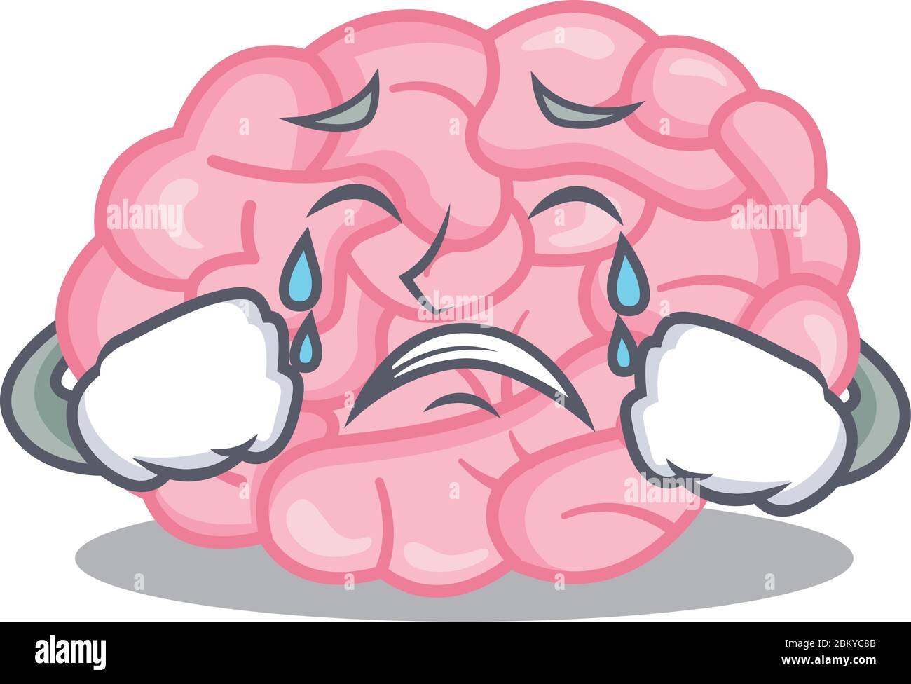 Cartoon character design of human brain with a crying face Stock Vector ...